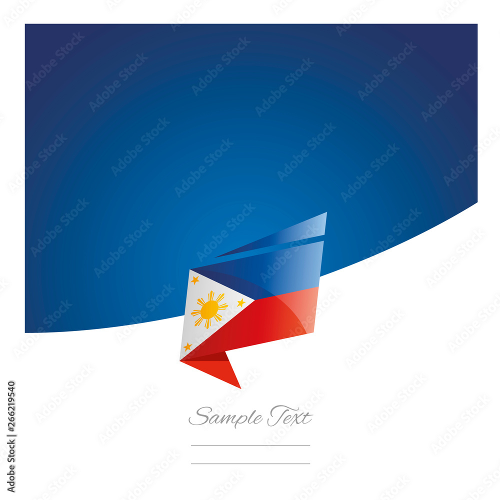 New abstract Philippines flag origami blue background vector Stock ...