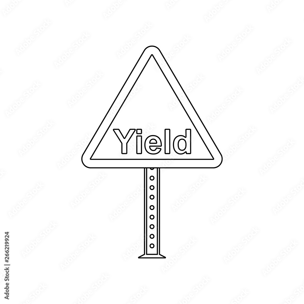Yield sign colored icon. Element of road signs and junctions for mobile ...