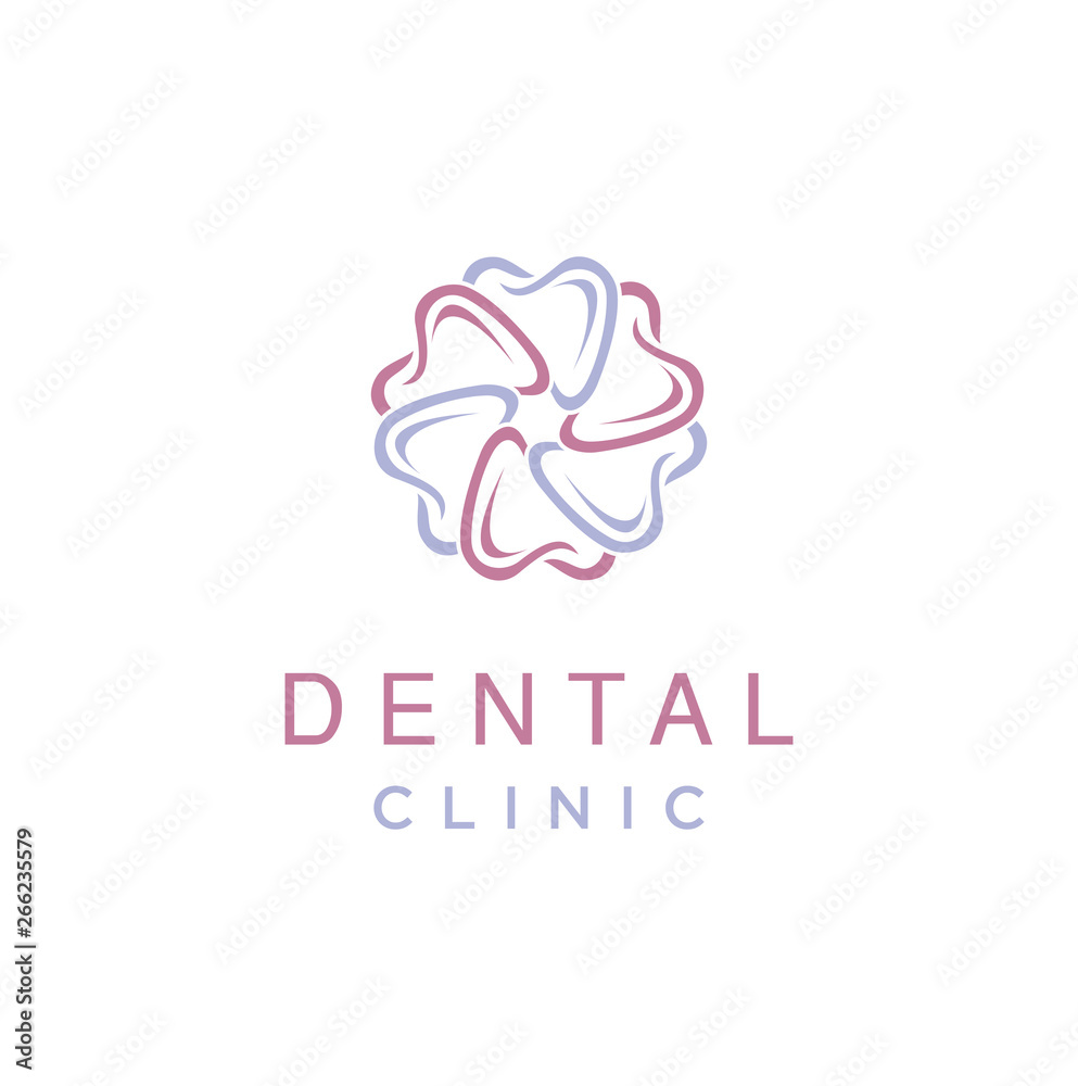 Tooth Flower circle pattern Dental logo design, Dental Group Logo ...
