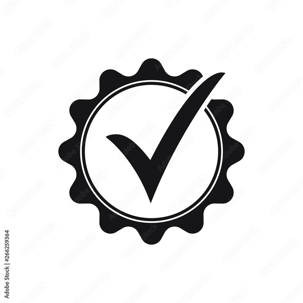 Quality guarantee icon, check mark in seal icon Stock Vector | Adobe Stock