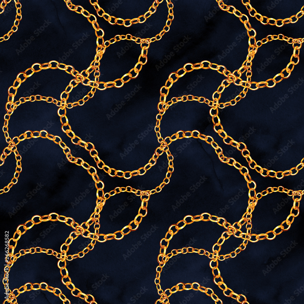 gold chains seamless pattern. jewelry background. luxury illustration ...