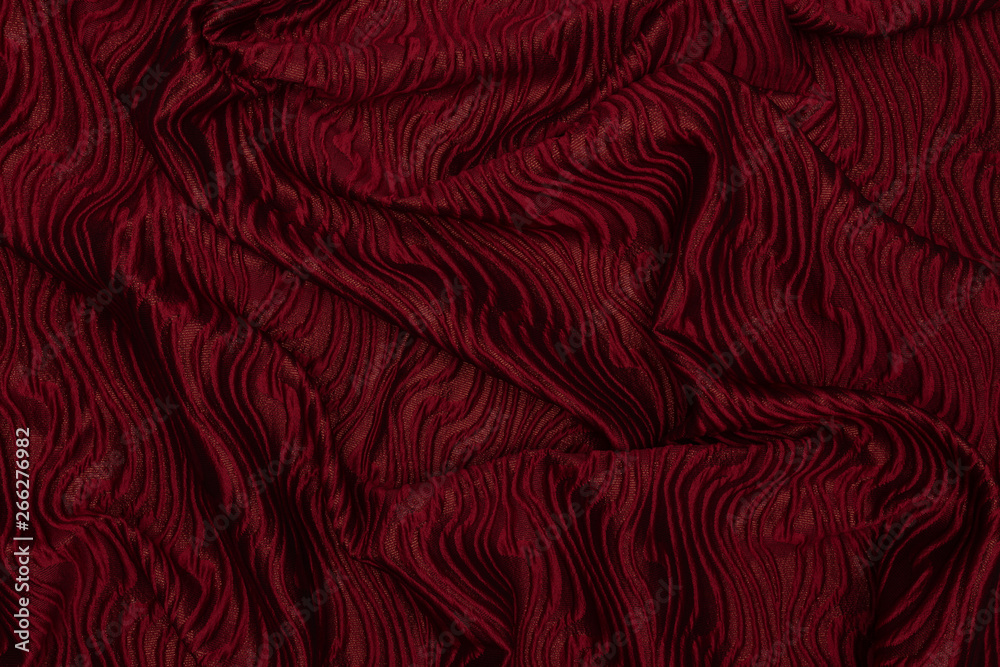Elegant red shiny fabric with corrugated fabric texture Stock Photo ...