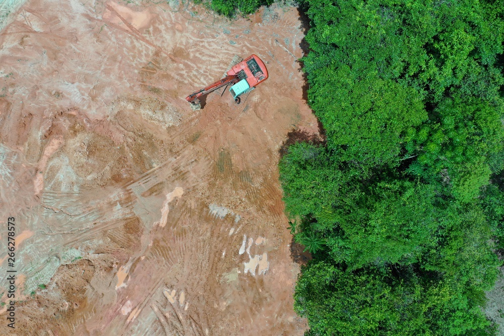 Deforestation. Logging and forestry. Rainforest jungle in Southeast ...