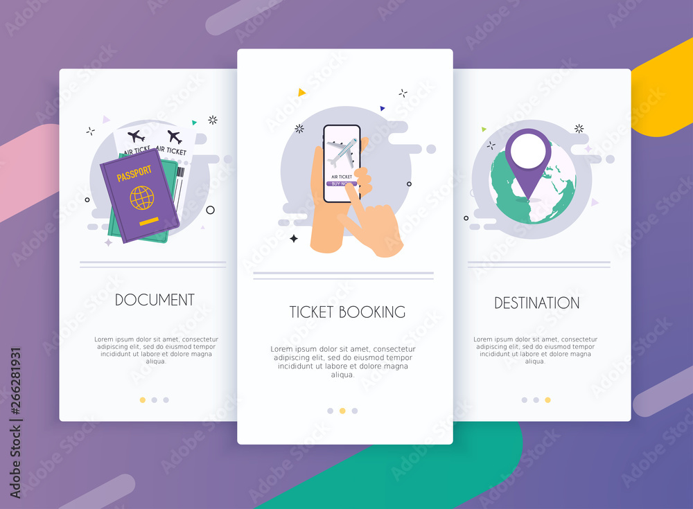 Onboarding screens user interface kit for mobile app templates concept ...