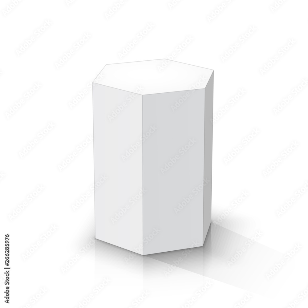 White hexagonal prism Stock Vector | Adobe Stock