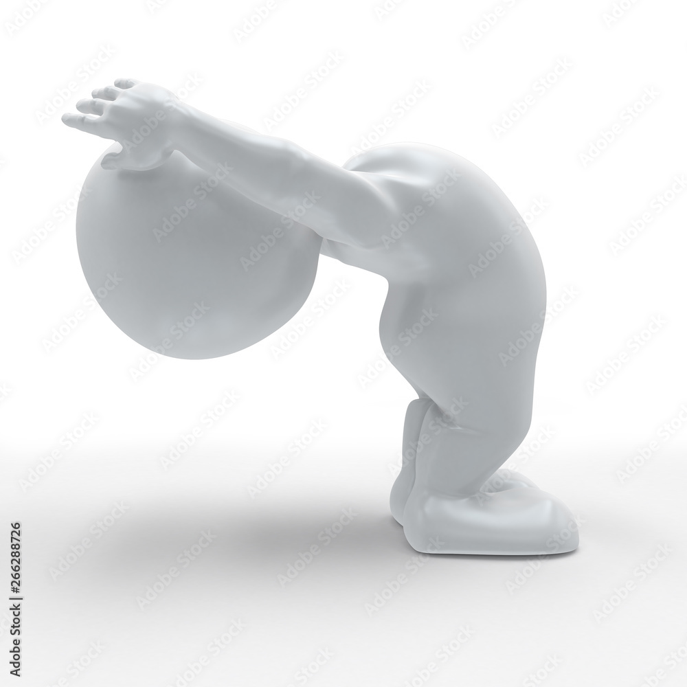 3D Morph Man in yoga pose Stock Illustration | Adobe Stock