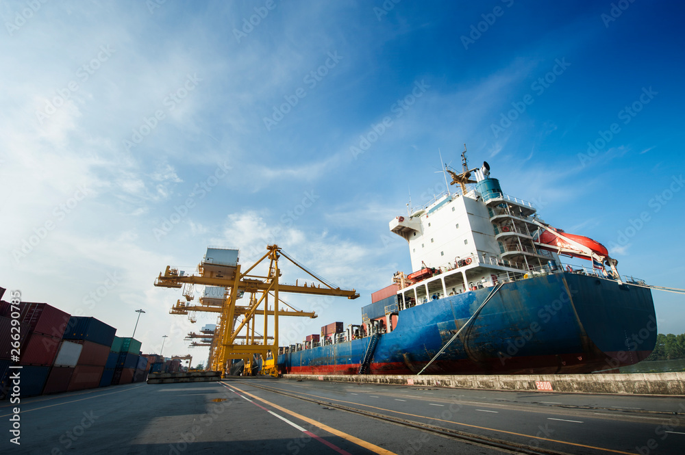 Transport logictic industry concept of cargo, truck, transportation ...