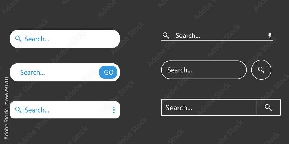 Search bar icon for website, app, ui . Search bar boxes. Set www search ...