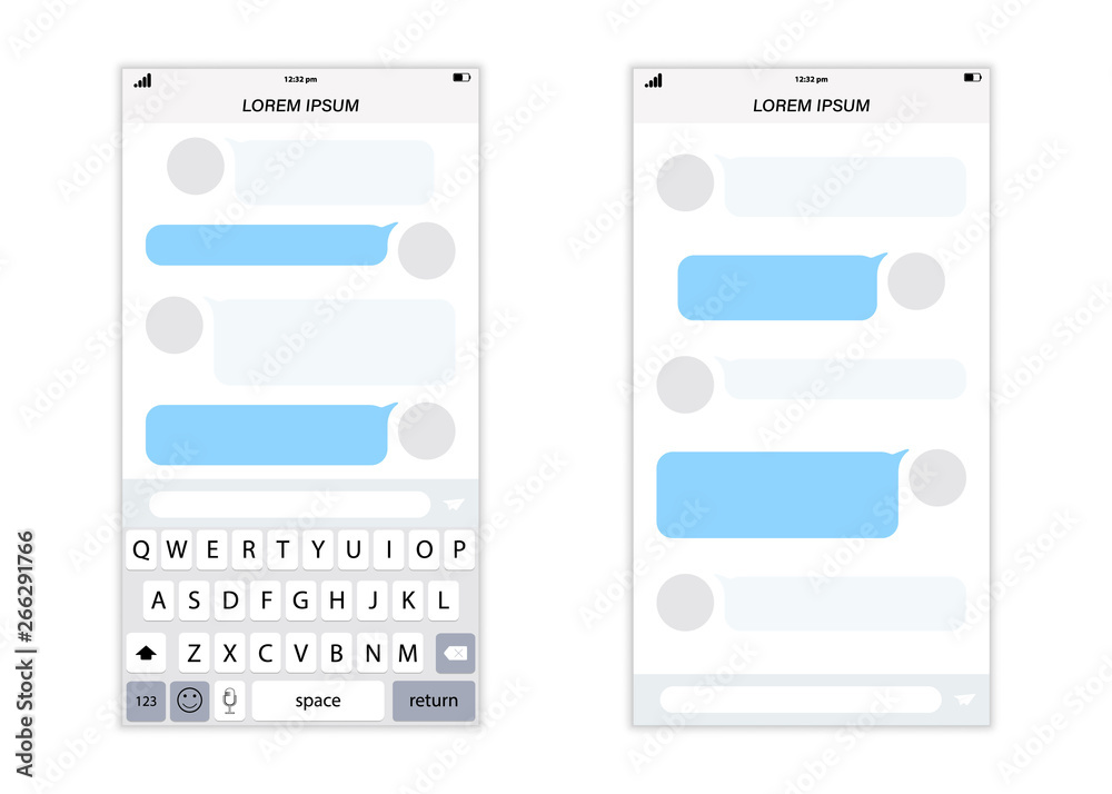 Messenger concept frame. Social network messenger page template. Chat ...