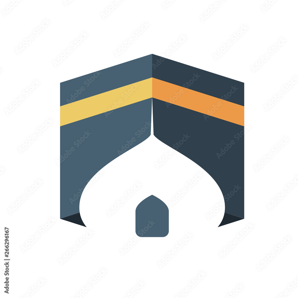 Abstract Logo of Kabah and mosque. Isolated Vector Illustration Stock ...