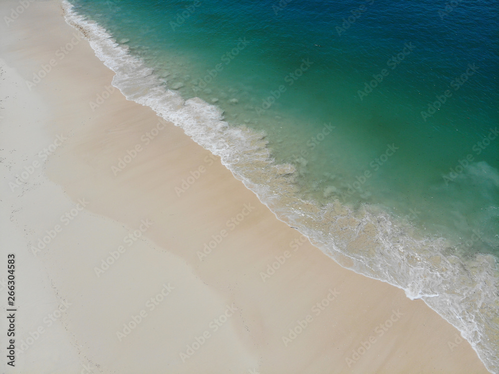 Beach scene in summer with waves sea clear and beautiful top view by ...