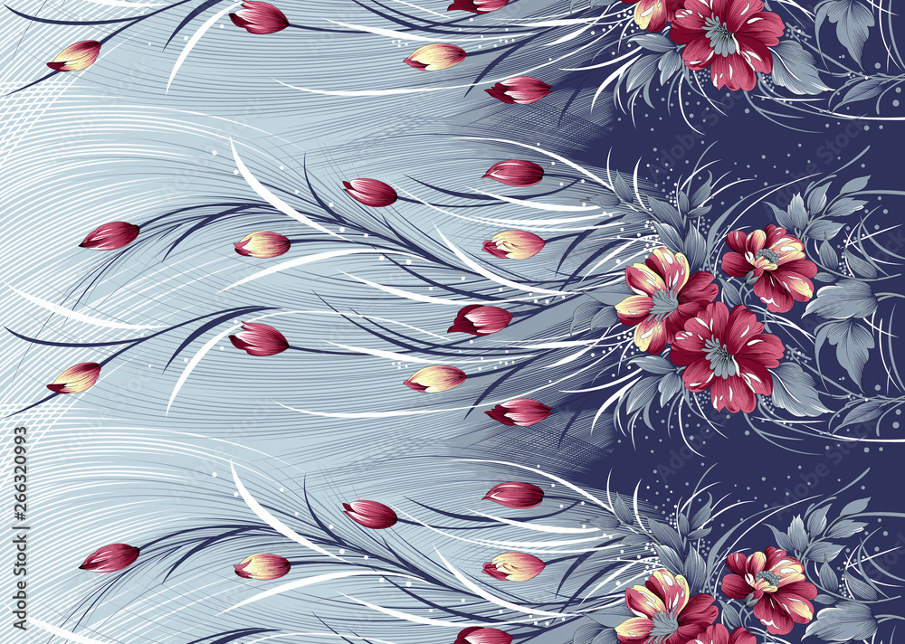 Seamless traditional indian textile floral border Stock Illustration ...