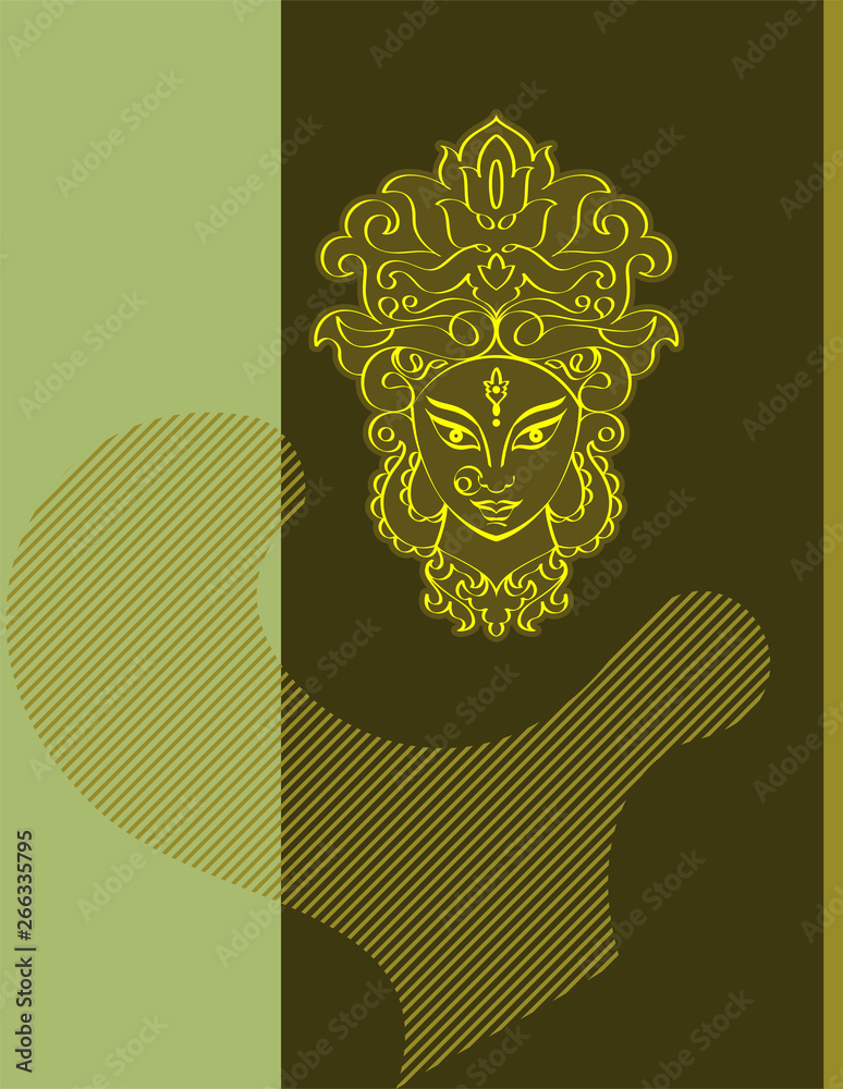 Durga Goddess Of Power, Divine Mother Of The Universe Design Stock ...