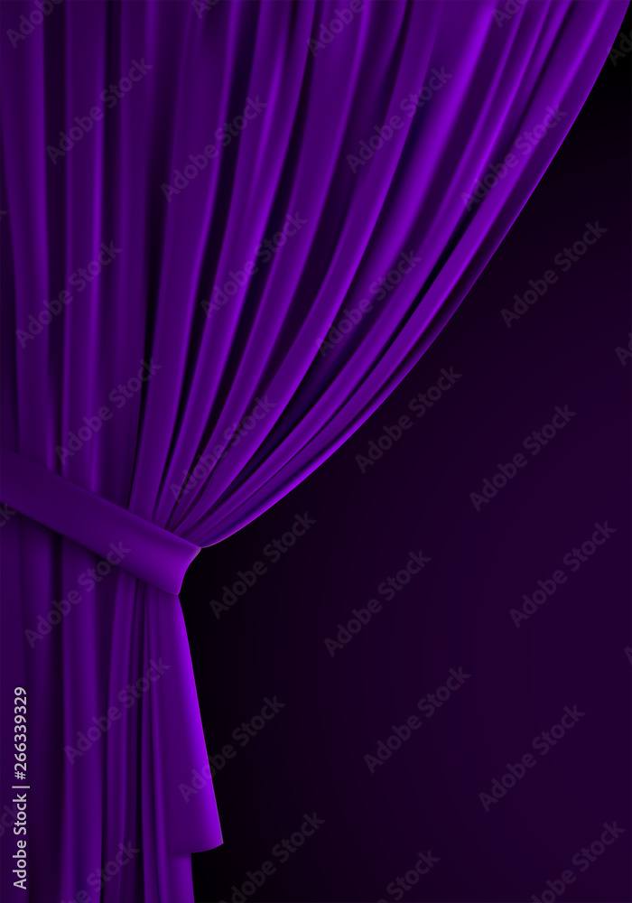 Purple curtain background. Realistic vector illustration. Textile ...