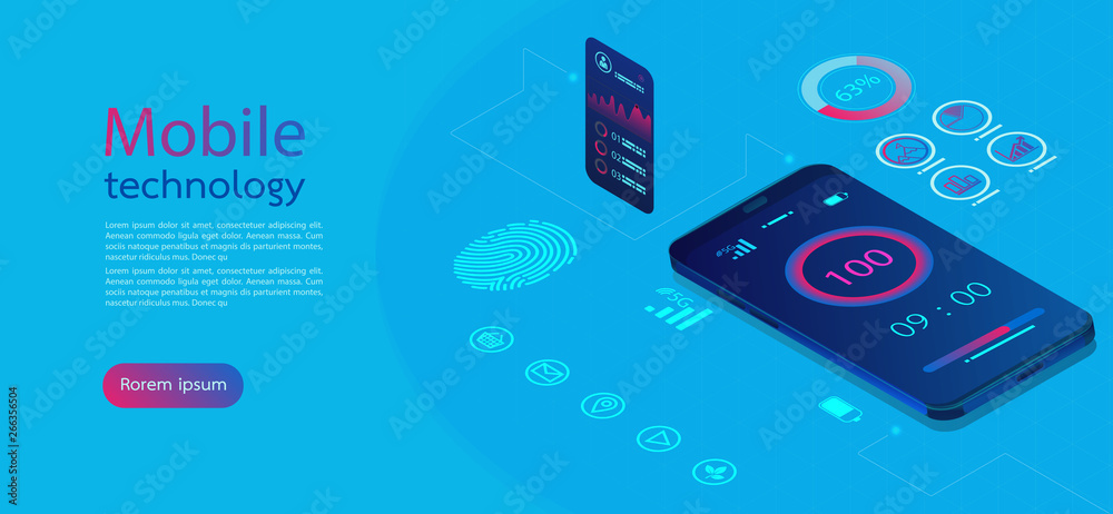 Mobile screens modern infographic. Diagram template and chart graph ...