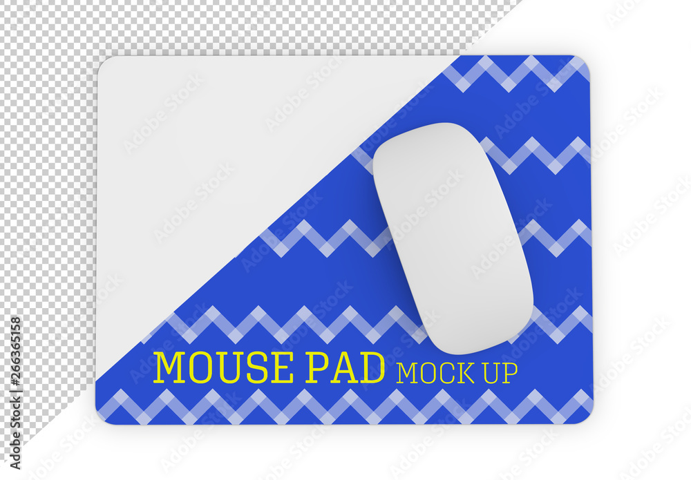 Top of View of Rectangular Mouse Pad with Mouse Mockup Stock Template ...