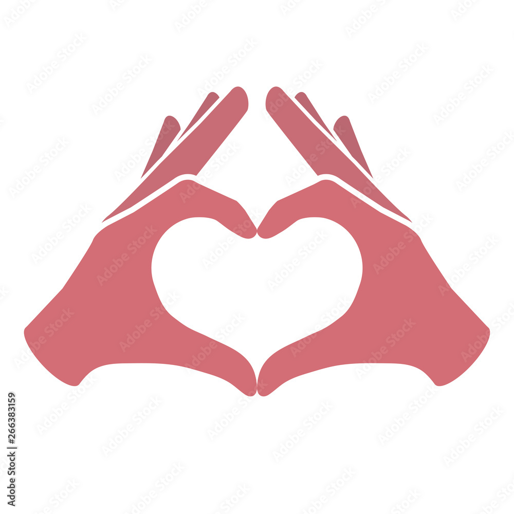 Hands making or formatting a heart symbol icon Stock Vector | Adobe Stock