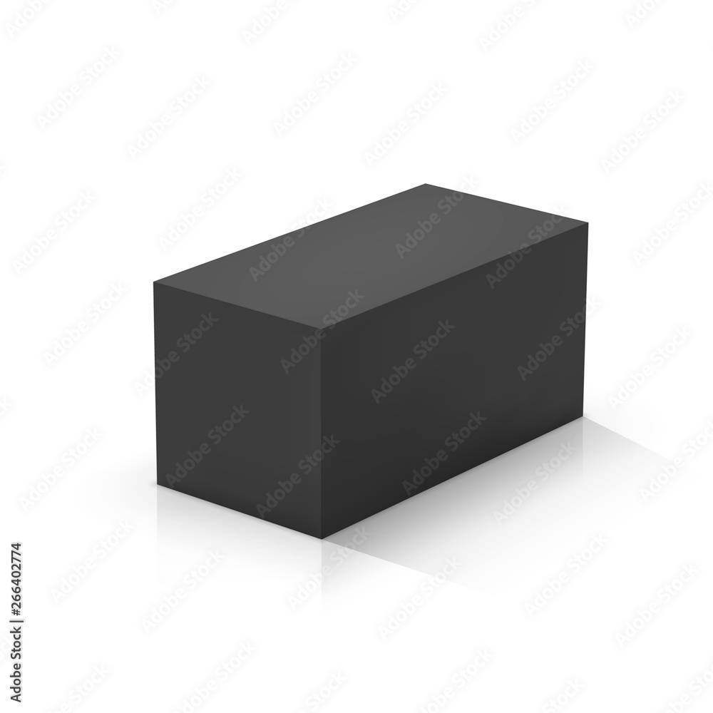 Black rectangular prism Stock Vector | Adobe Stock