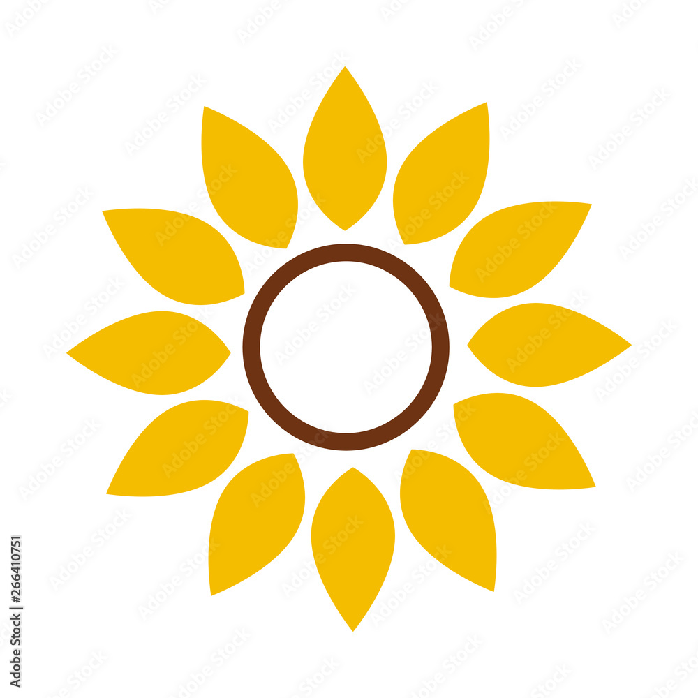 Logo and symbol of sunflower vector illustration in flat style Stock ...