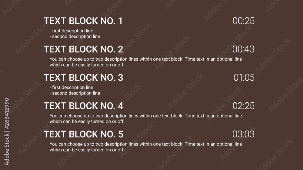 Text Blocks List Title Stock Template | Adobe Stock
