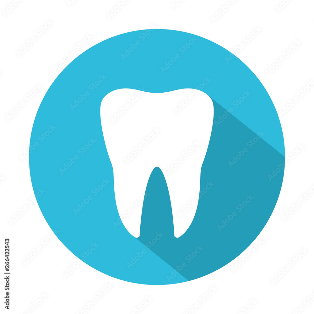 Tooth icon with shadow. Vector Stock Vector | Adobe Stock