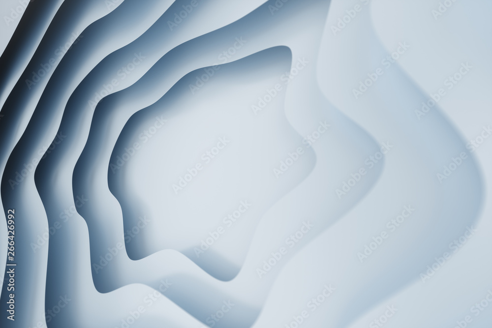 Abstract white paper cut background, paper cut template. 3D white ...