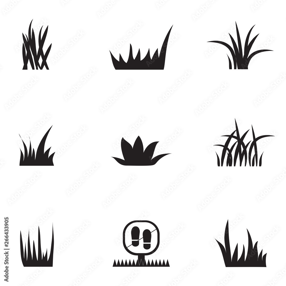 Grass Icons Set - Isolated On White Background. Grass Vector ...