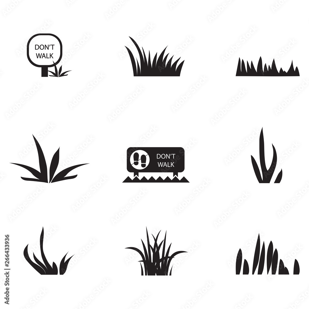 Grass Icons Set - Isolated On White Background. Grass Vector ...