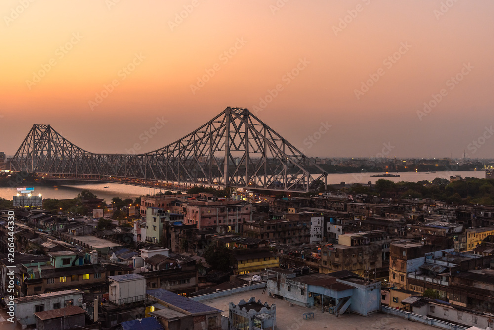 Aerial View of Famous Howrah bridge/ Rabindra Setu along with ...