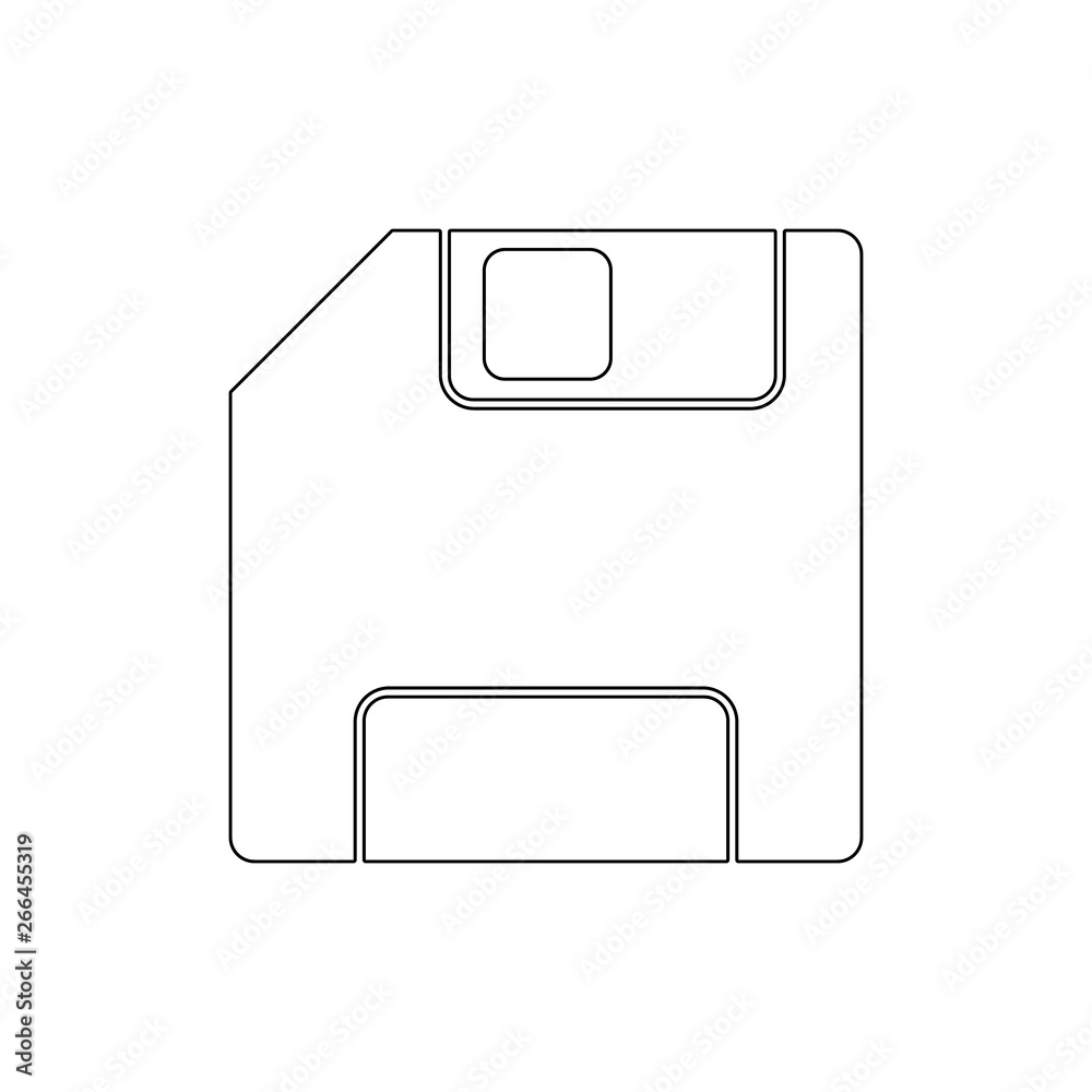 save file option outline icon. Signs and symbols can be used for web ...