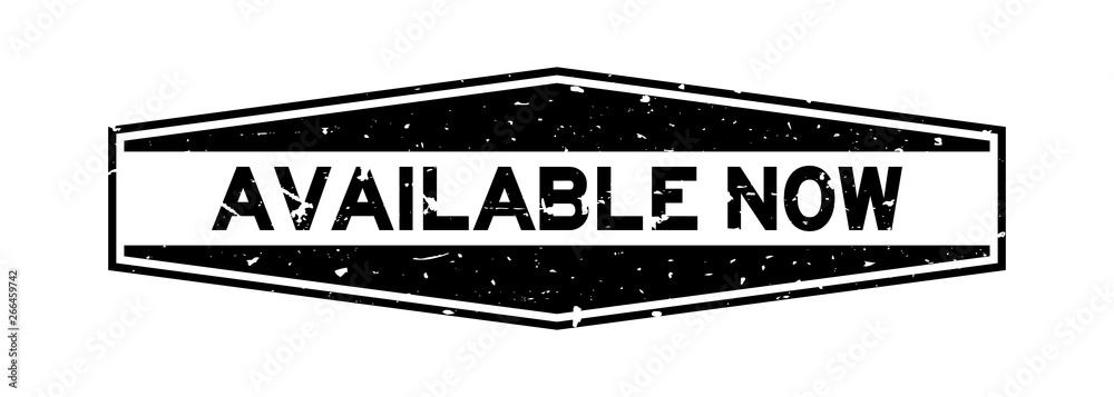 Grunge black available now word hexagon rubber seal stamp on white ...