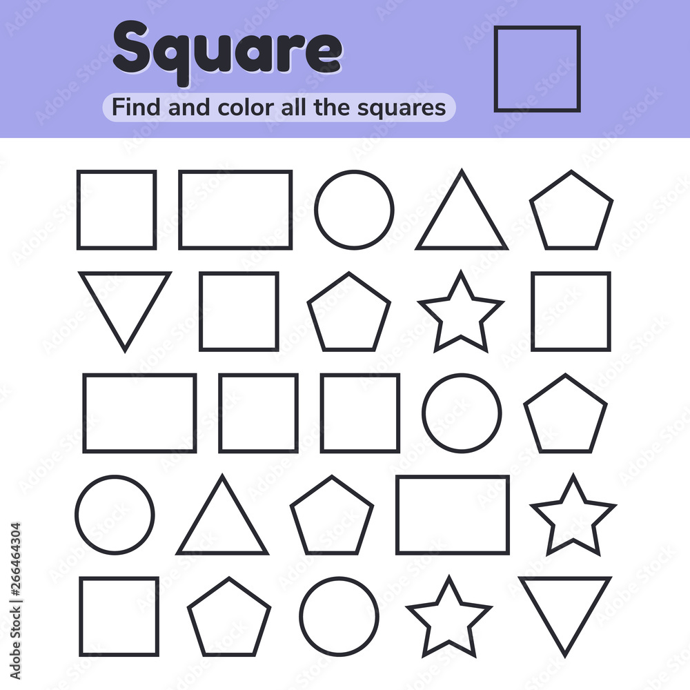 Vector illustration. Educational worksheet for kids kindergarten ...