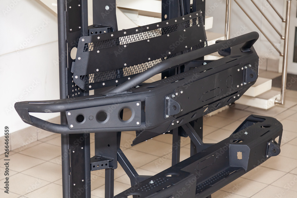 Fotka „Stand for demonstration of car body elements reinforced for off ...