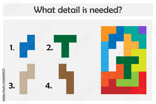 Puzzle game with colorful details for children, choose needed detail ...