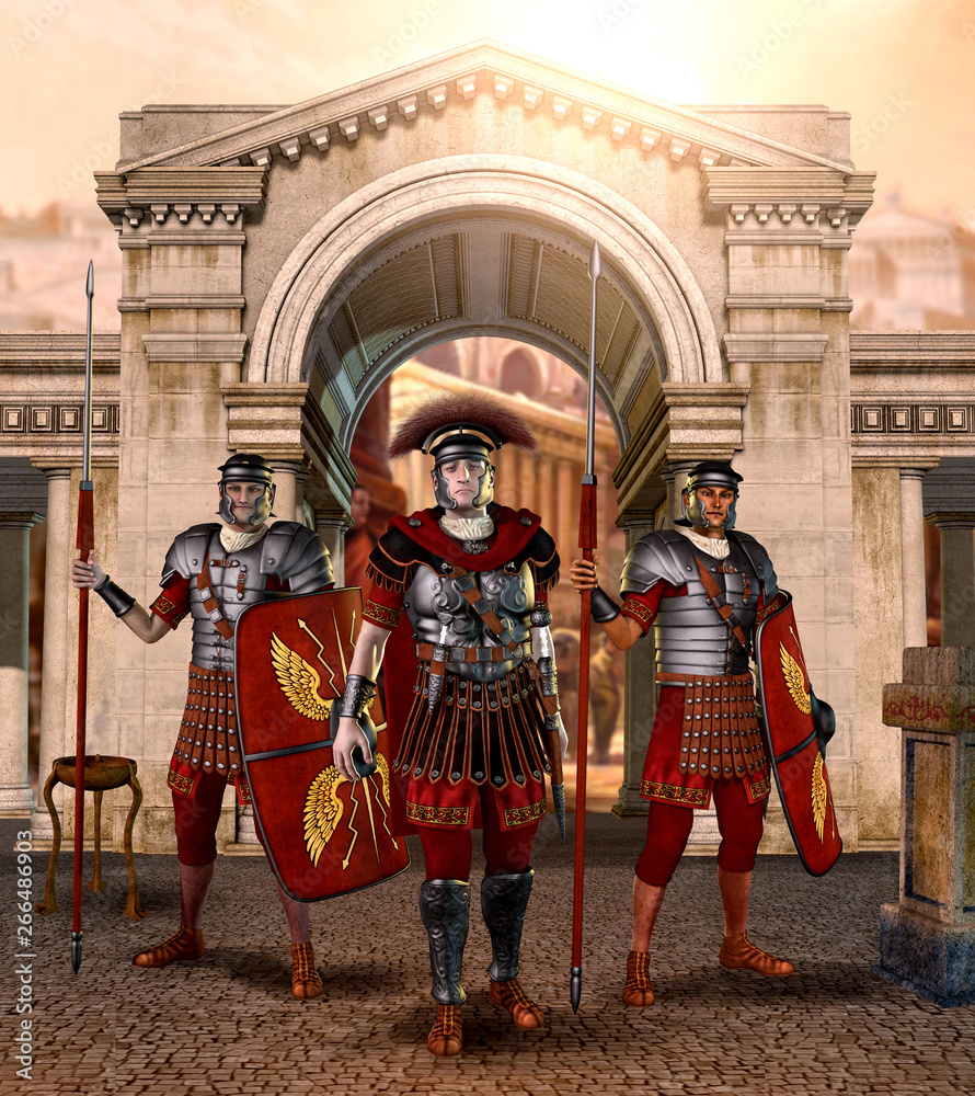 Entrance gate to the ancient city of Rome Stock Illustration | Adobe Stock