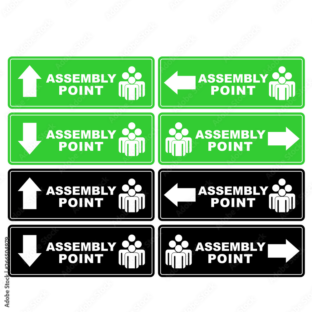 assembly point, sign Stock Vector | Adobe Stock