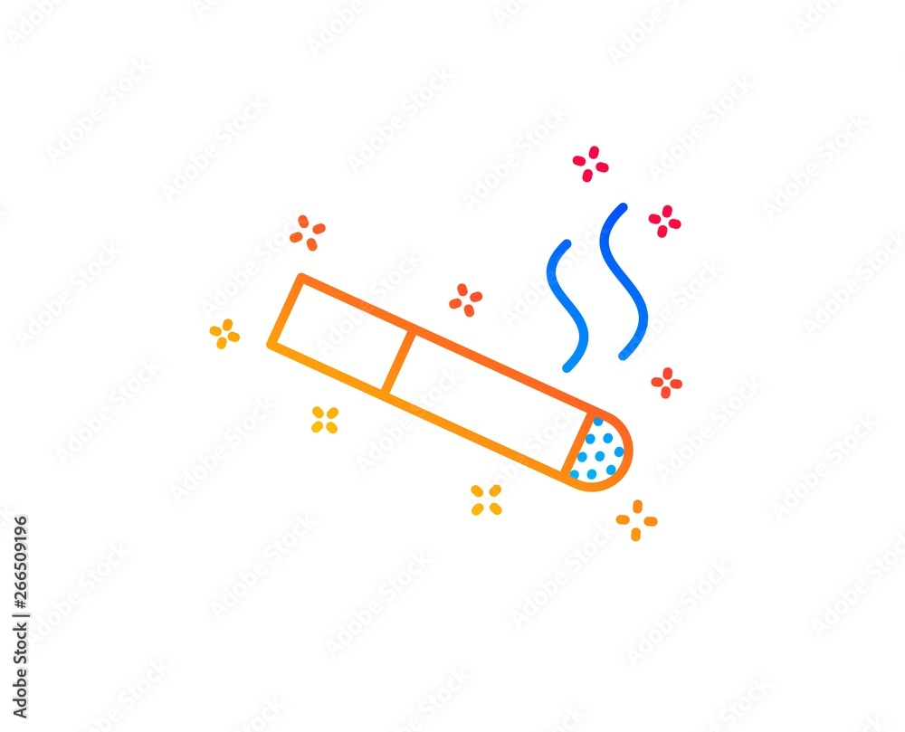 Smoking area line icon. Cigarette sign. Smokers zone symbol. Gradient ...