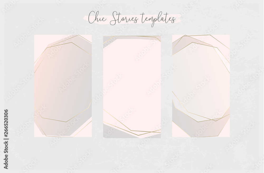 Editable Instagram Stories Social Media Trendy Chic Gold Templates ...