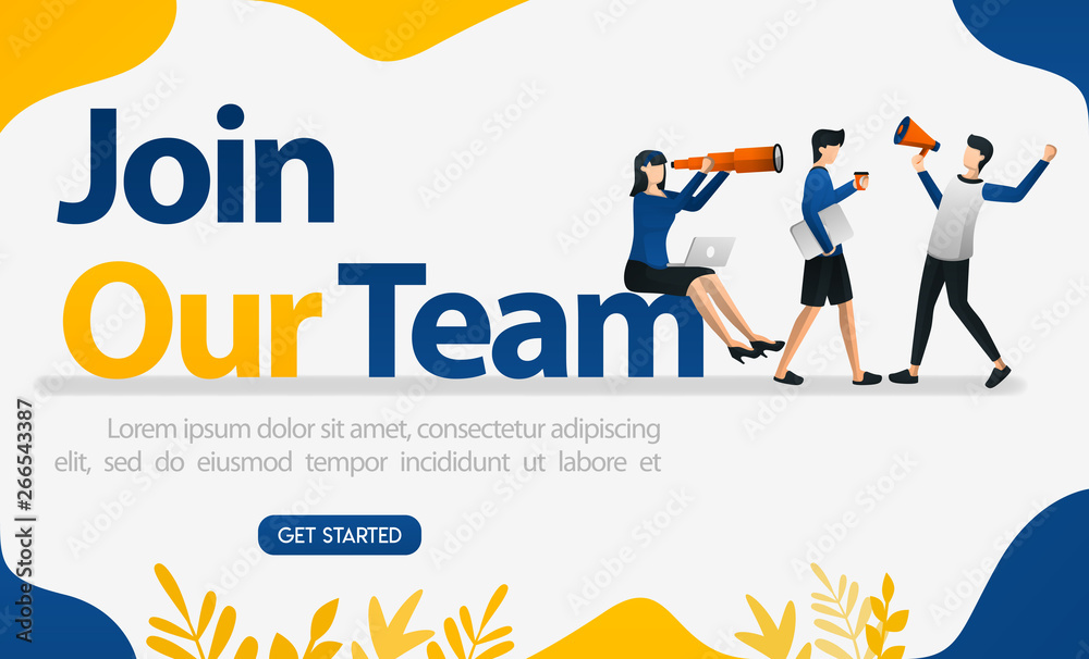 Landing page for job interviews with the words JOIN OUR TEAM, concept ...