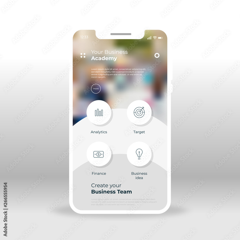 Online business academy UI, UX, GUI screen for mobile apps design ...