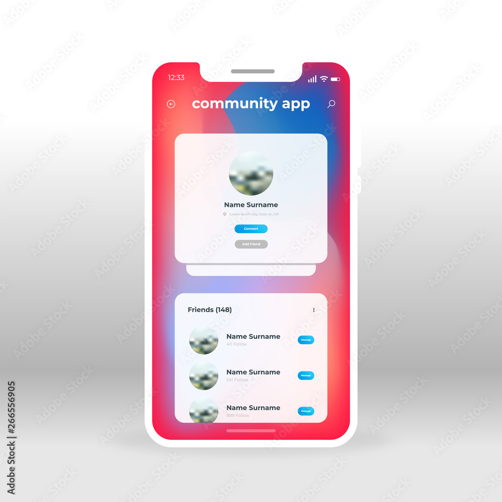 Liquid Background Community UI, UX, GUI screen for mobile apps design ...