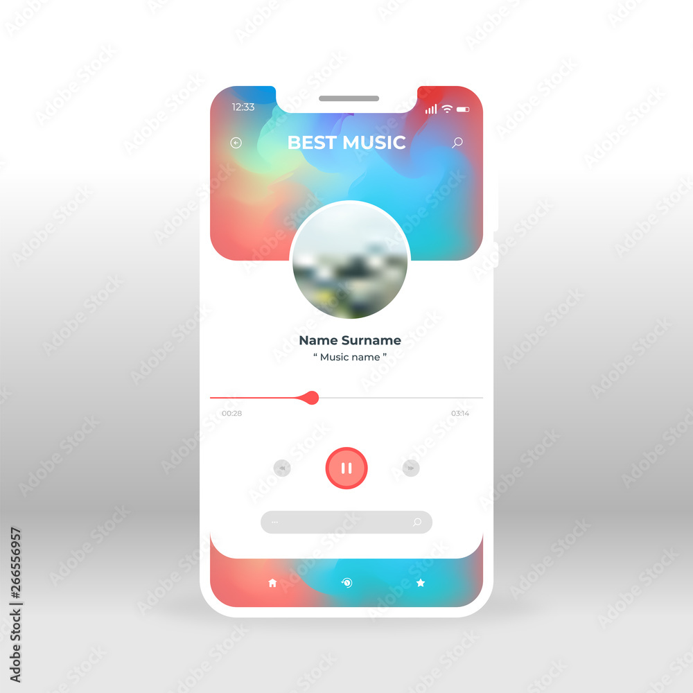 Liquid Background Best Music Player UI, UX, GUI screen for mobile apps ...