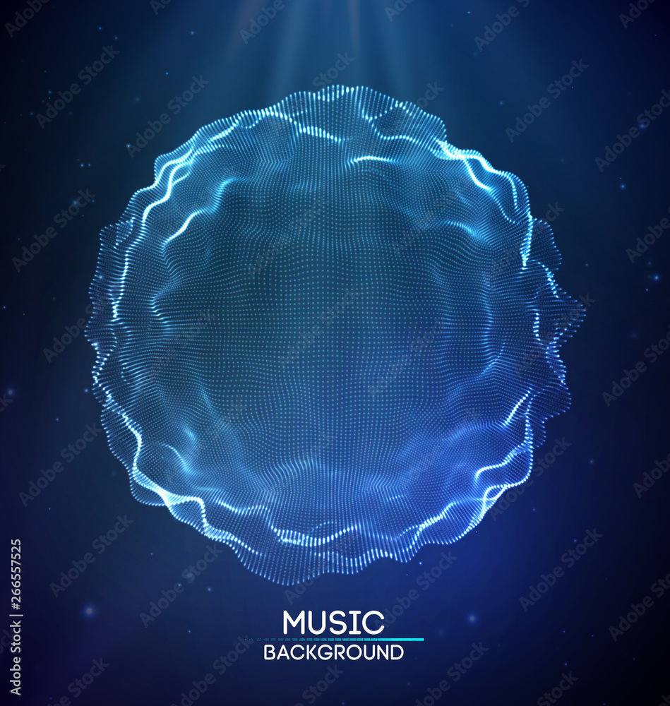 Sound wave. Abstract neon background, vector music voice, song waveform ...