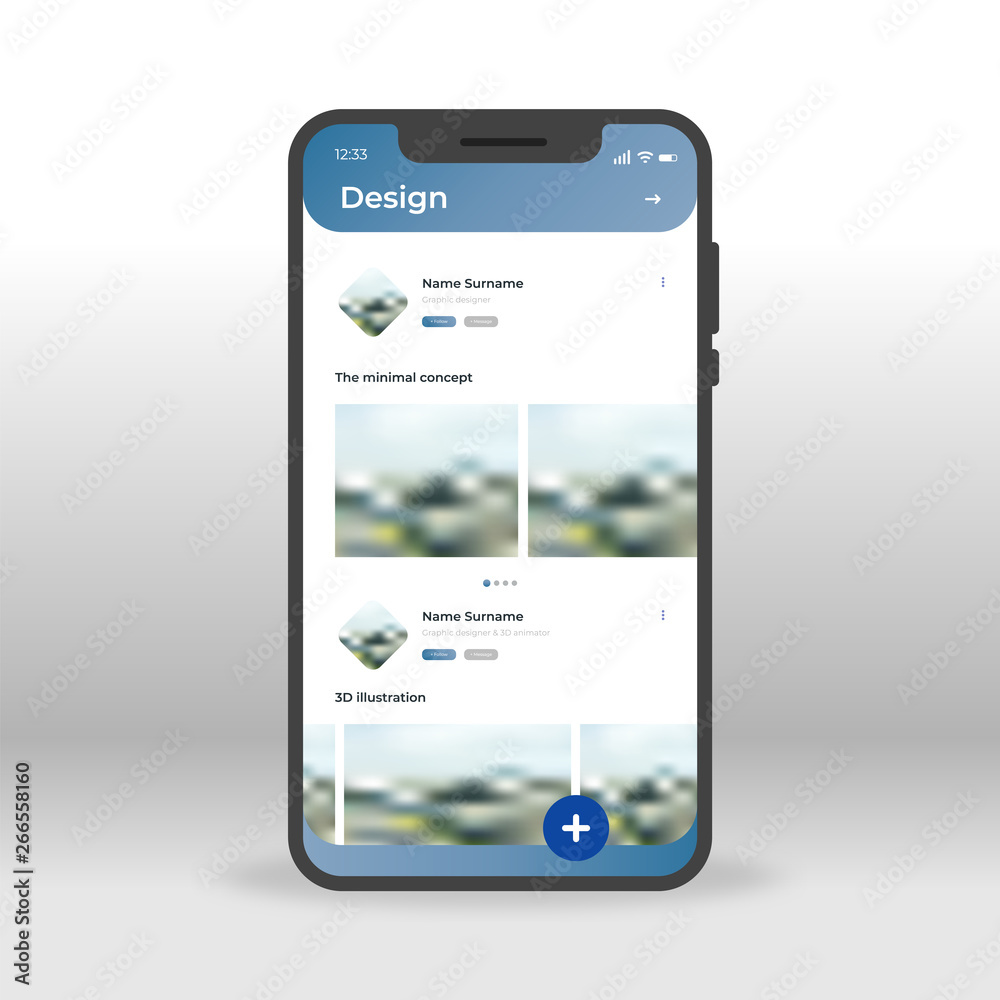 Blue Design UI, UX, GUI screen for mobile apps design. Modern ...