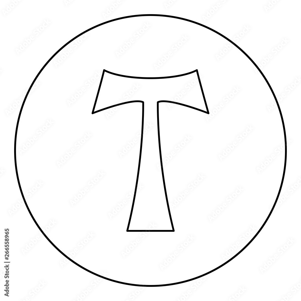 Cross monogram T Symbol Saint Anthony Apostle sign Religious cross icon ...