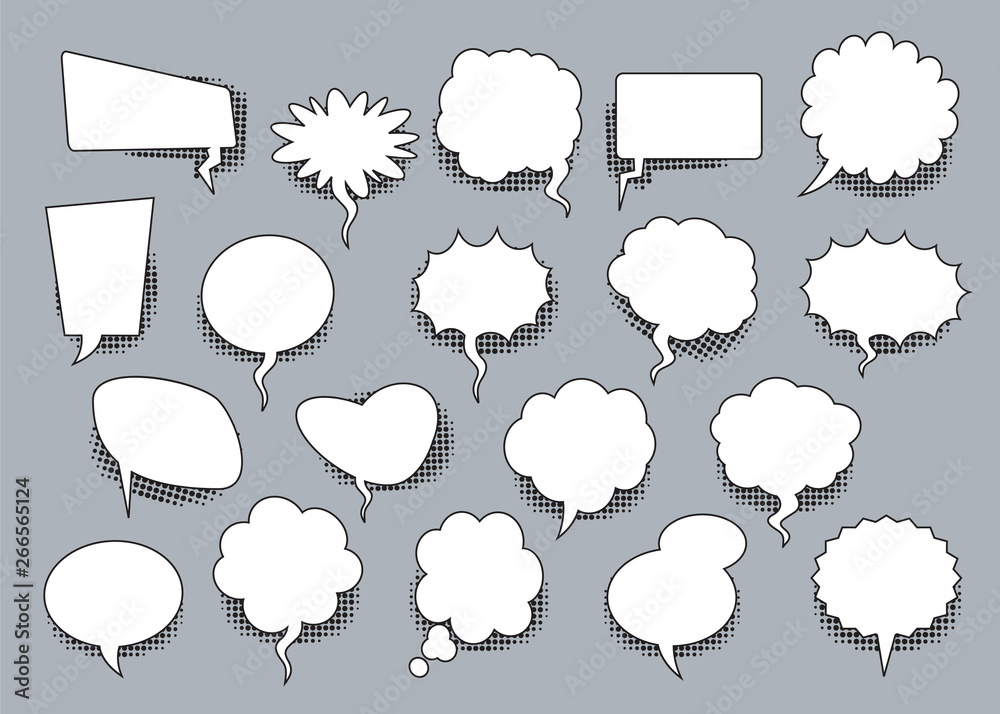 Set of comic speech balloons. Vector Illustration. Stock Vector | Adobe ...