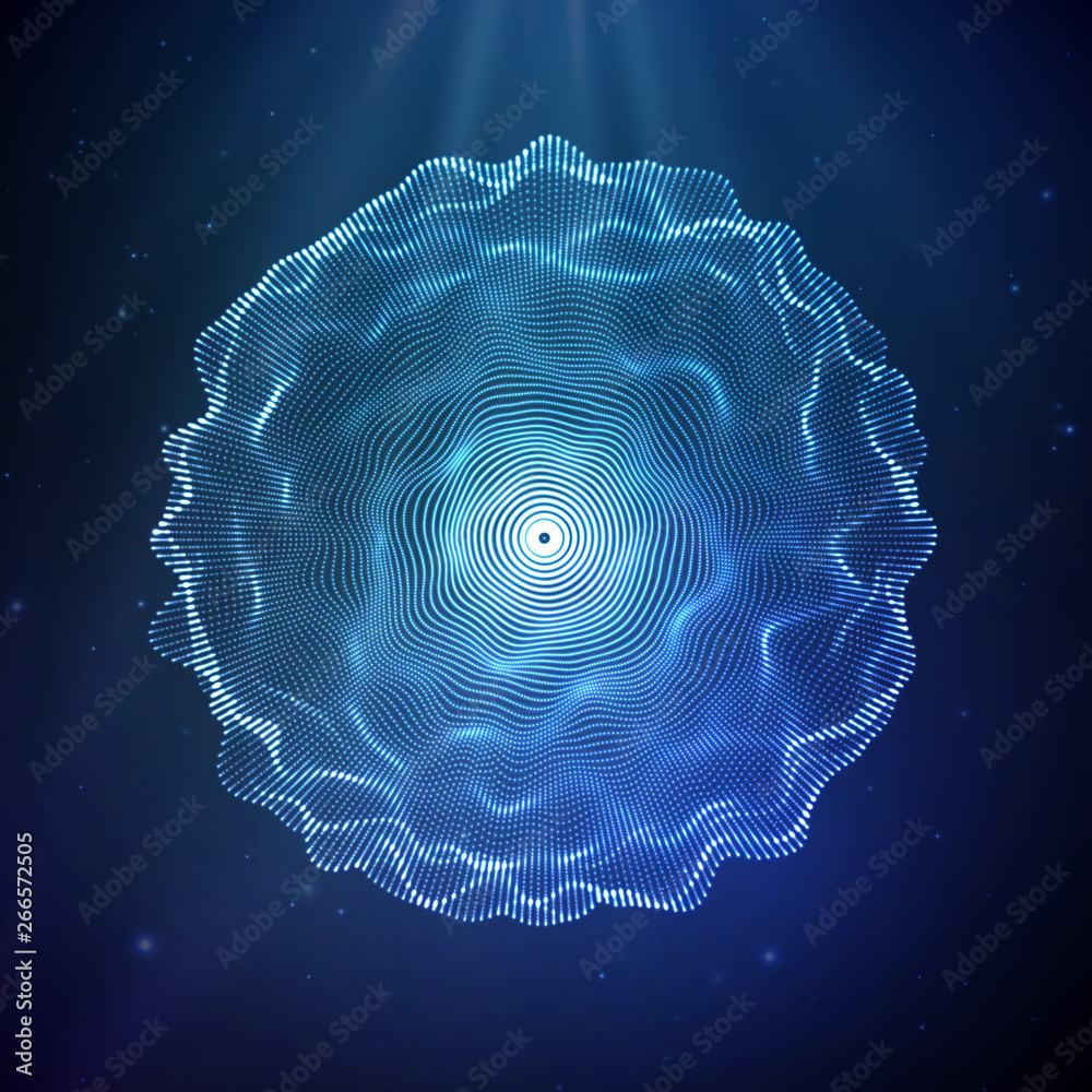 Sound wave. Abstract neon background, vector music voice, song waveform ...