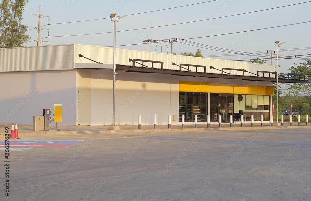Convenience store at Shell petrol station.Supermarket stores in the gas ...