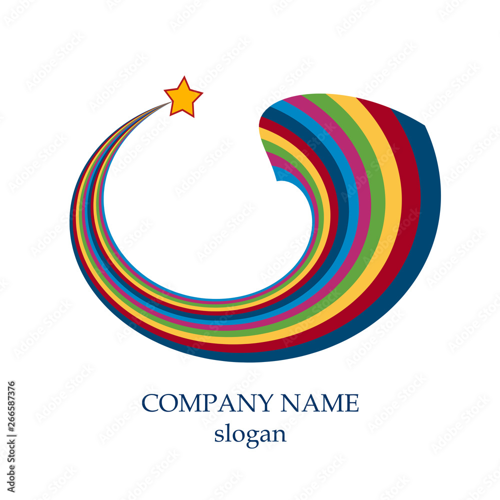 Multicolor wave star business logo design template success logotype ...