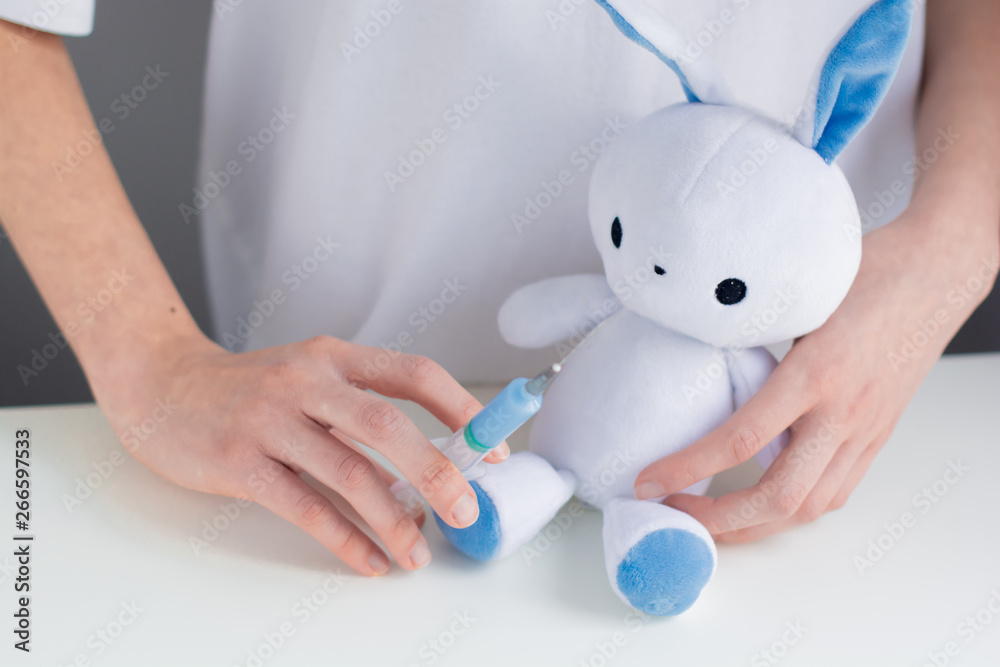 Kids medicine concept. Cute and friendly poster representing children ...